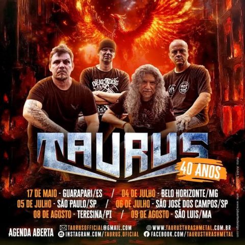 O veterano Taurus anuncia turnê pelo Brasil em comemoração aos seus 40 ...